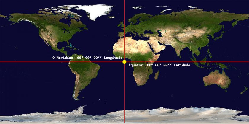 Geografischer Nullpunkt im Golf von Guinea